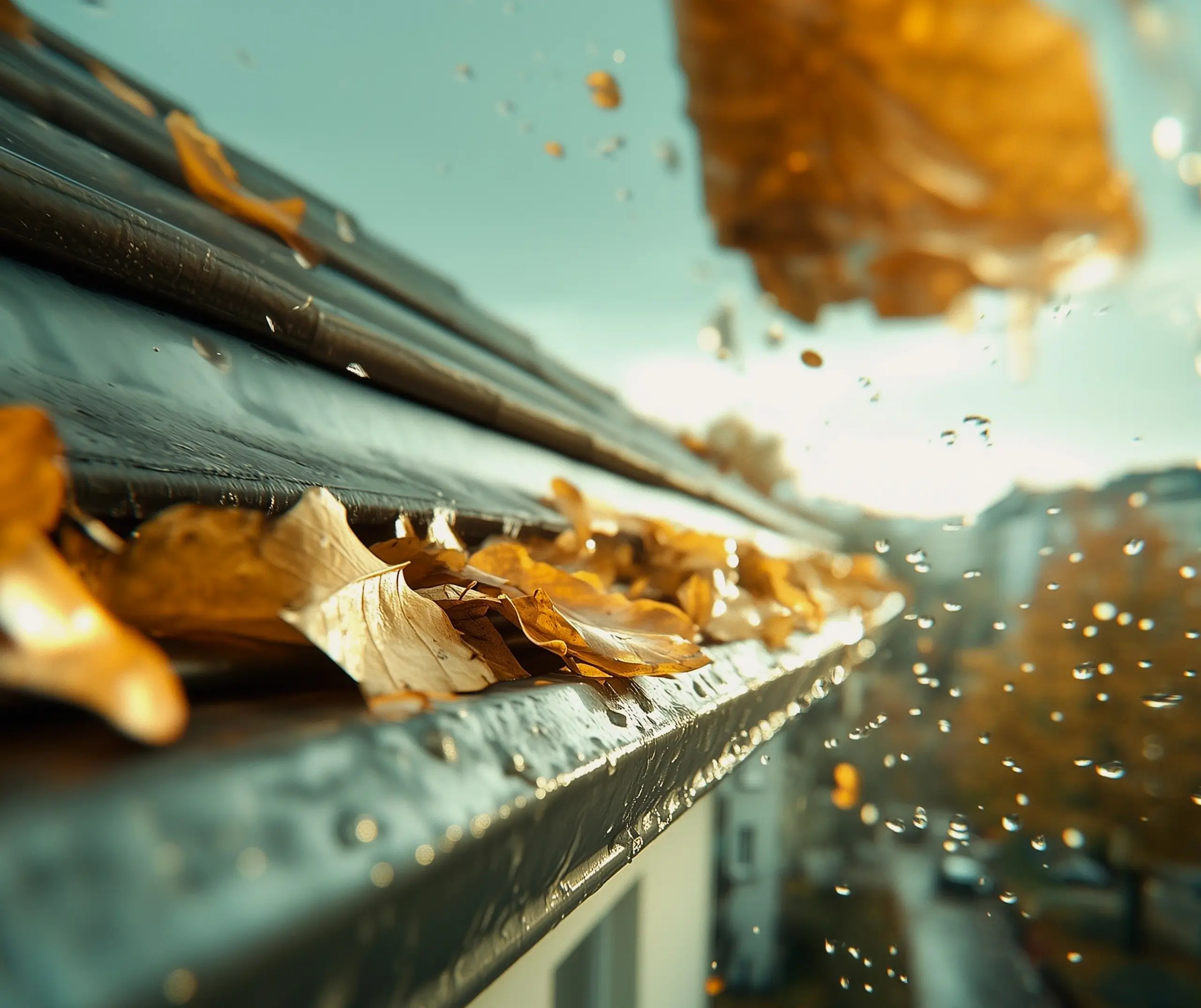 Rens af tagrender. Få rene tagrender med Racoon - Lift og Drone